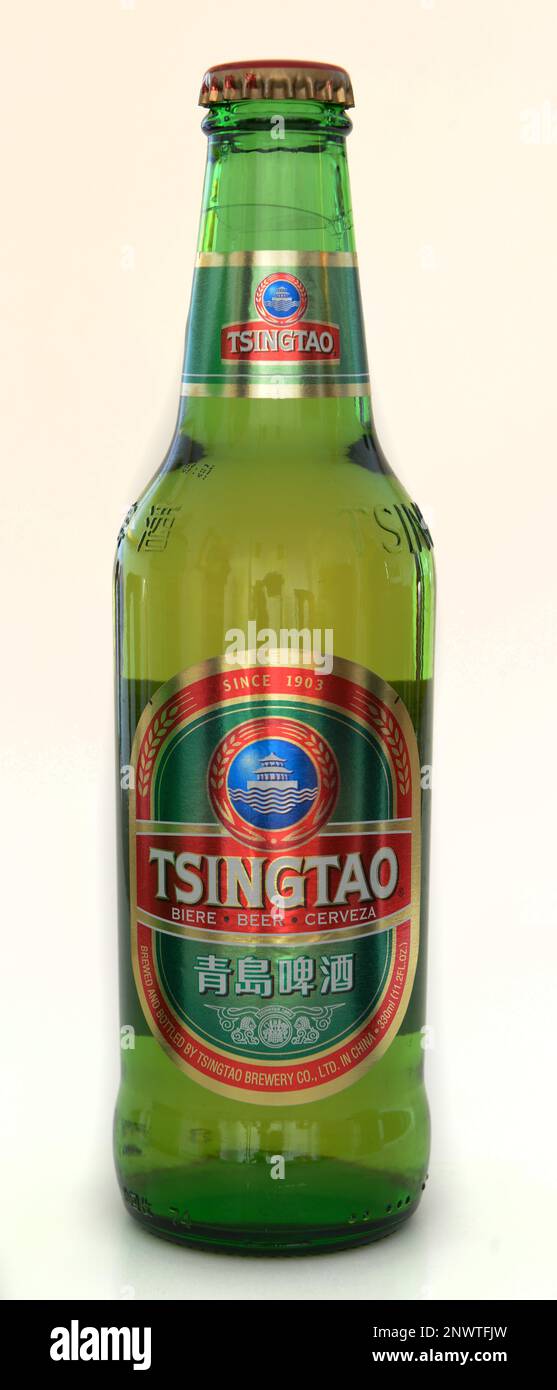 Bottle, Tsingtao Beer, China Stock Photo - Alamy