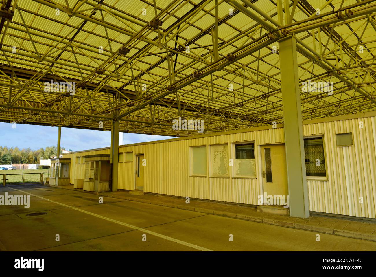 Passport control point, German Division Memorial, Marienborn, Saxony ...