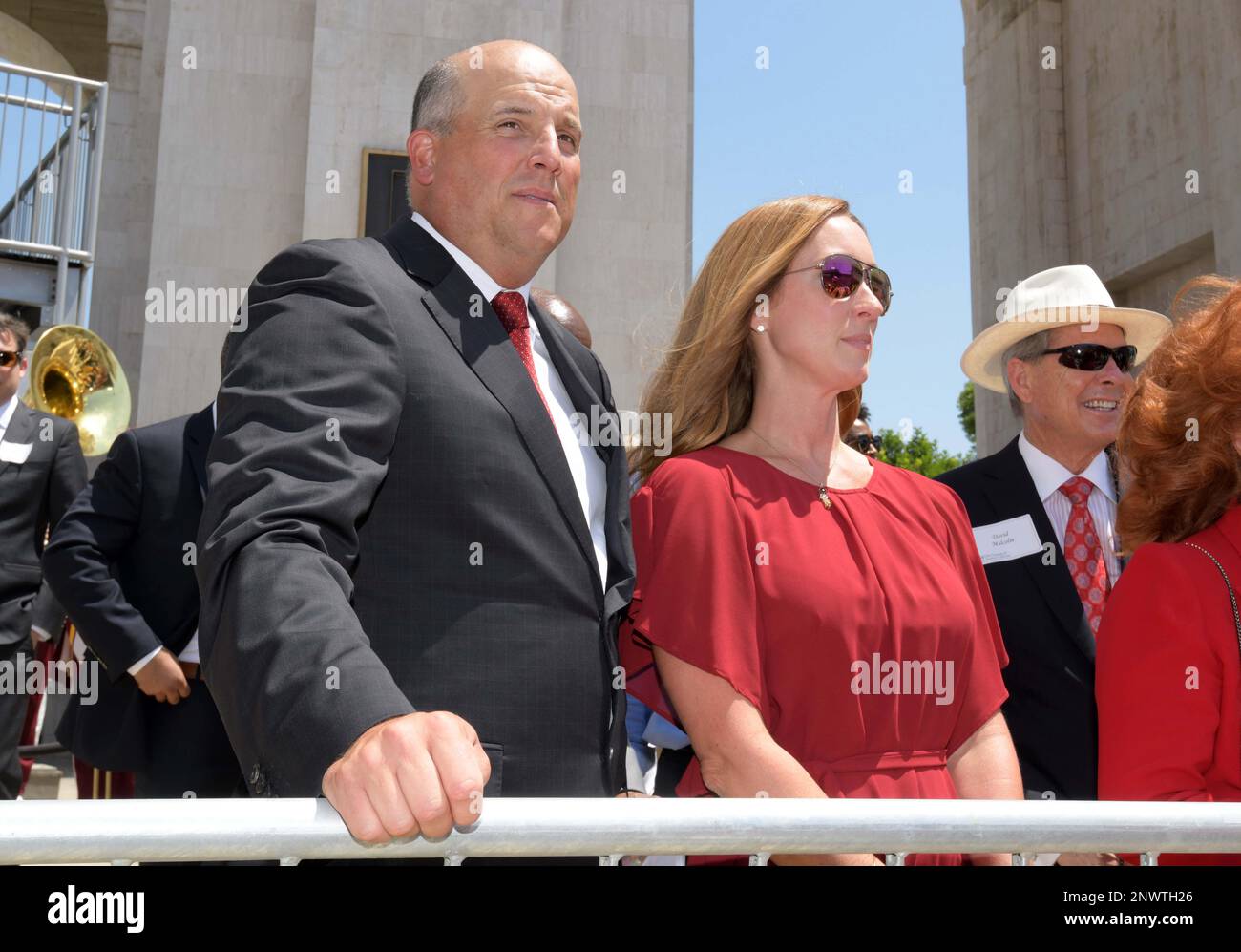 Southern California Trojans football coach Clay Helton (left) and wife ...