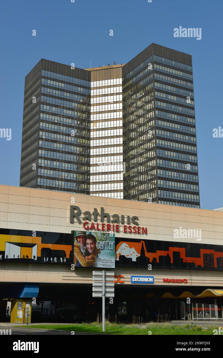 City Hall, Rathaus Galerie, Am Porscheplatz, Essen, North Rhine ...