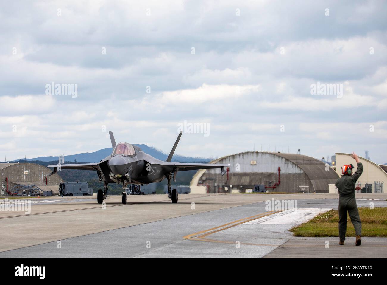 A U.S. Marine Corps F-35B Lightning II aircraft with Marine Fighter ...