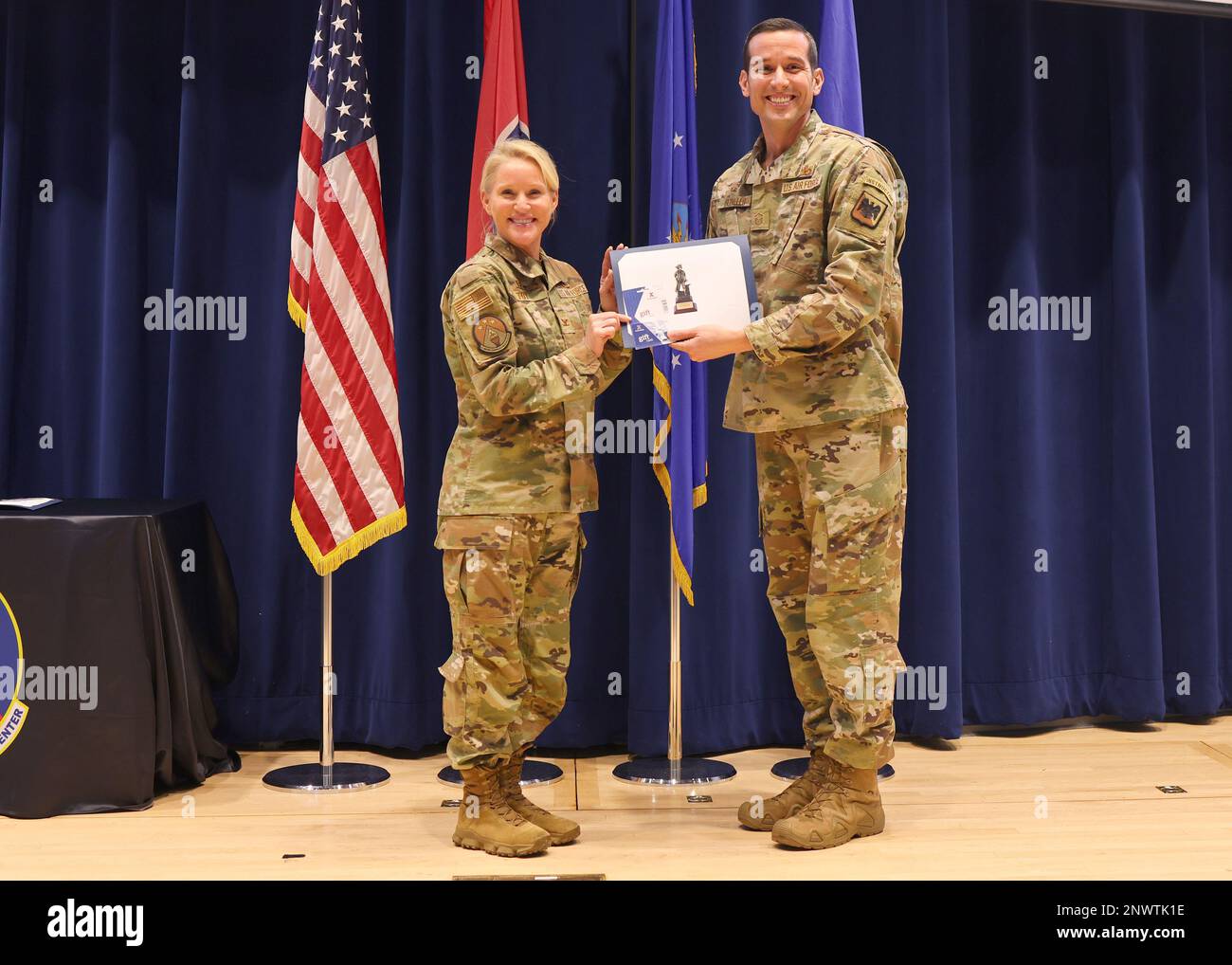 U.S. Air Force Master Sgt. Nicholas Bonello receives the TEC Senior NCO ...