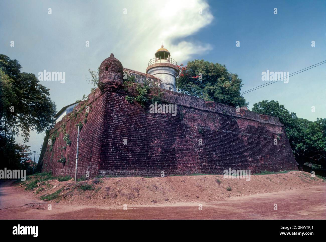 18th Century fort and light house in Thalassery, Kerala, India, Asia ...