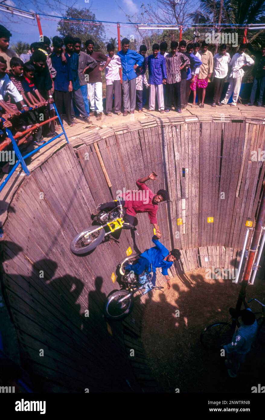 Motorbike in Death well in a fair, Kerala, India, Asia Stock Photo - Alamy