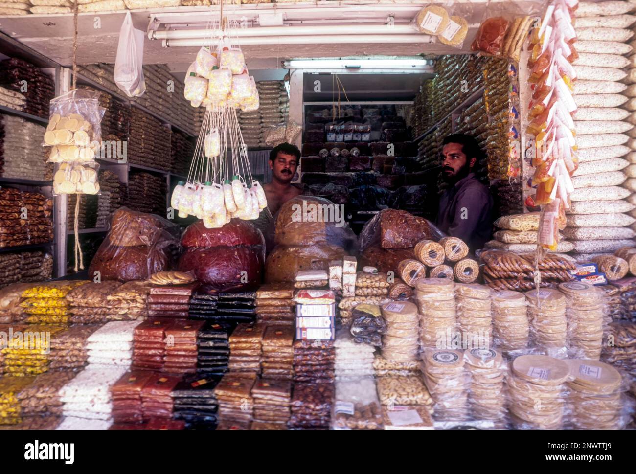 Selling sweets and snacks in Guruvayur, Kerala, India, Asia Stock Photo ...