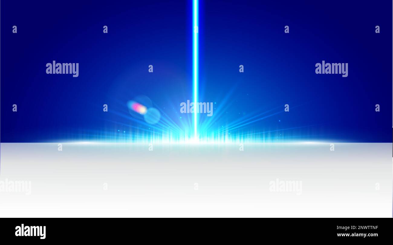 Futuristic sci-fi environment. A white surface with a laser lens and ...