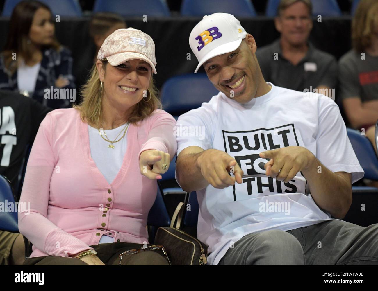 Big Baller Brand founder LaVar Ball (right) poses with wife Tina Ball ...