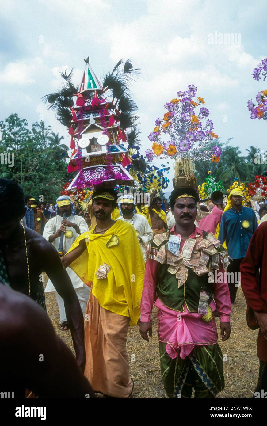 Kavadi dancers in Atham Athachamayam festival at Thrippunithura ...