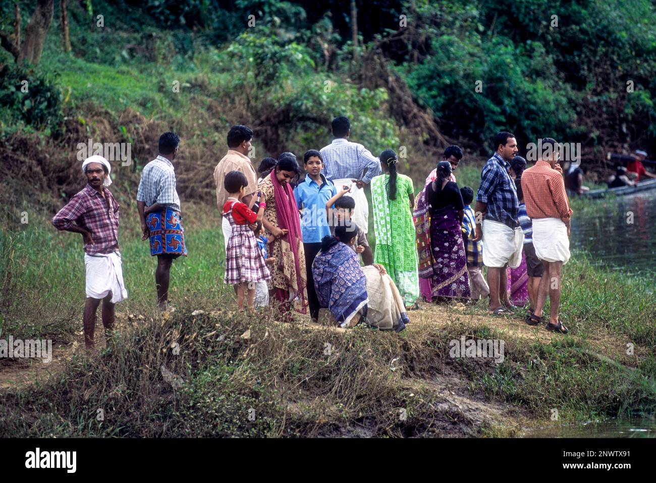 Spectators watching the Boat Racing at Aranmula, Kerala, South India ...