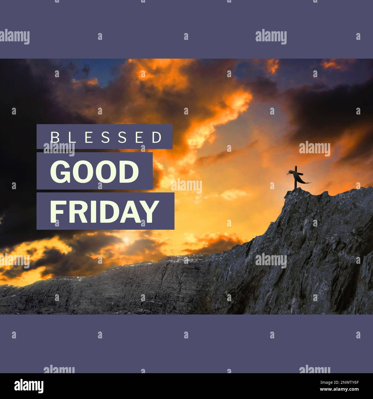 Animation christian cross over landscape hi-res stock photography and ...