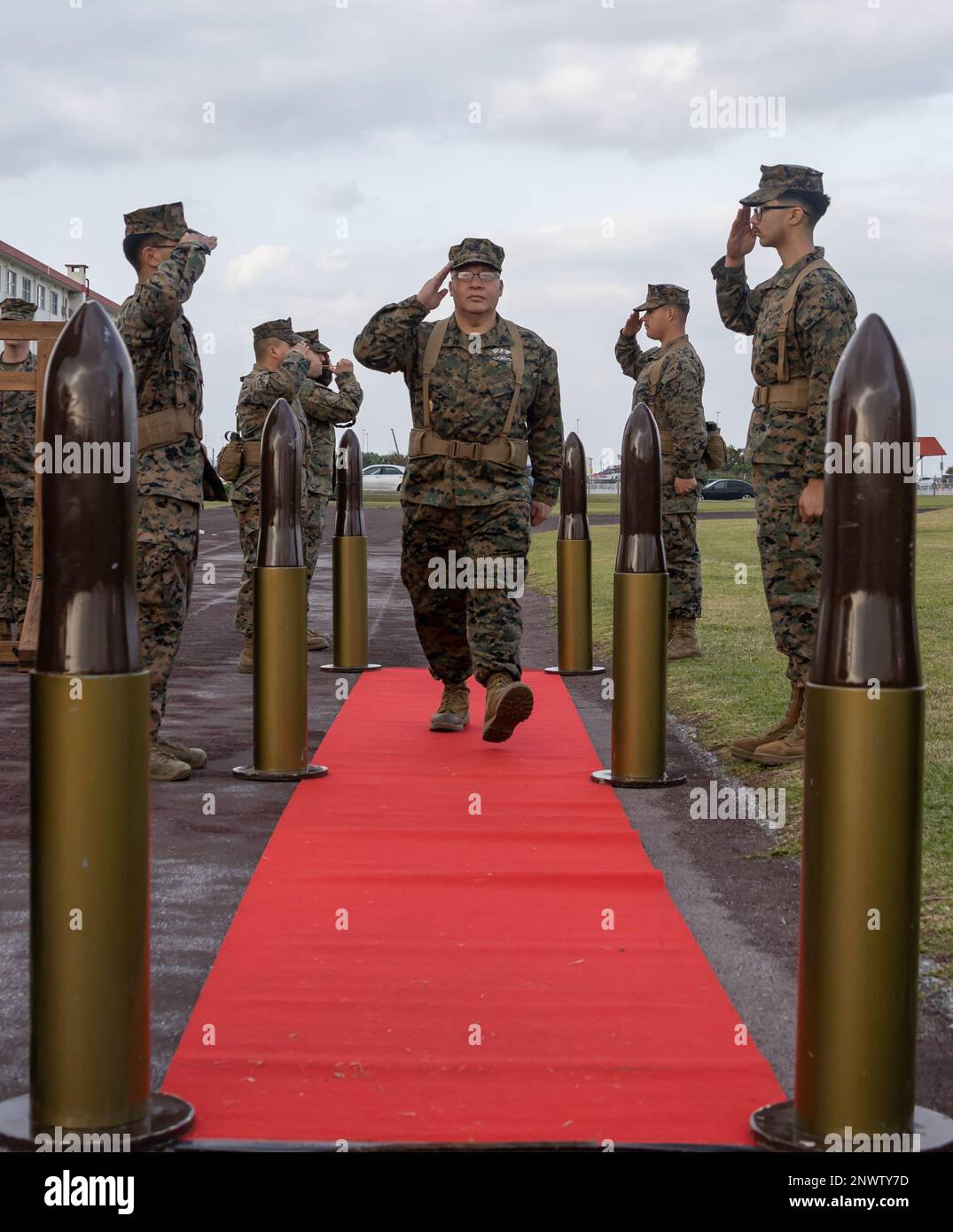U.S. Navy Command Master Chief Nathan Chun, oncoming 3rd Marine ...