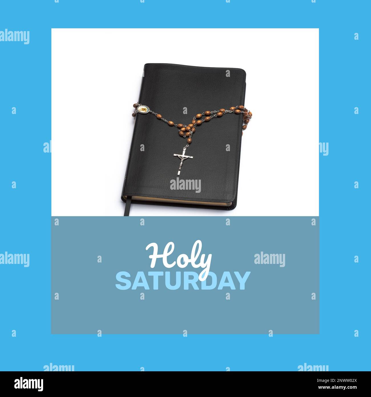 Image of holy saturday text over rosary and bible. Holy saturday and ...