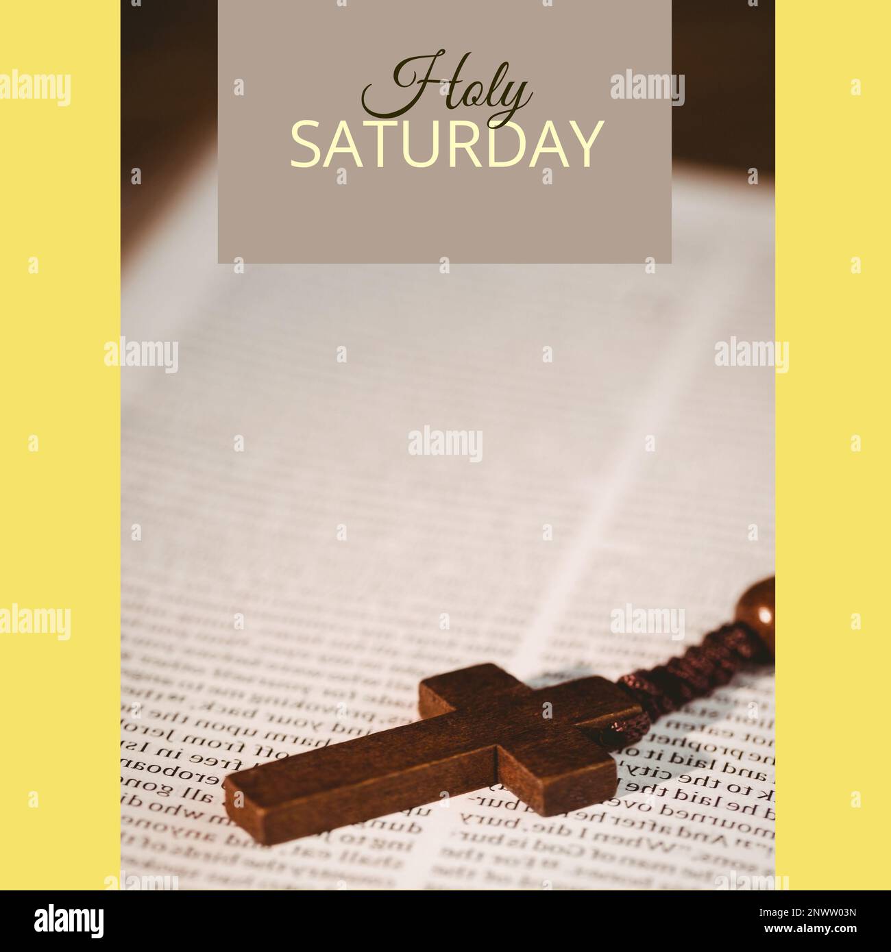 Image of holy saturday text over cross and bible. Holy saturday and ...