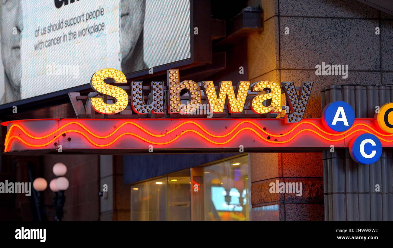 Times Square Subway station in New York - NEW YORK CITY, USA - FEBRUARY ...