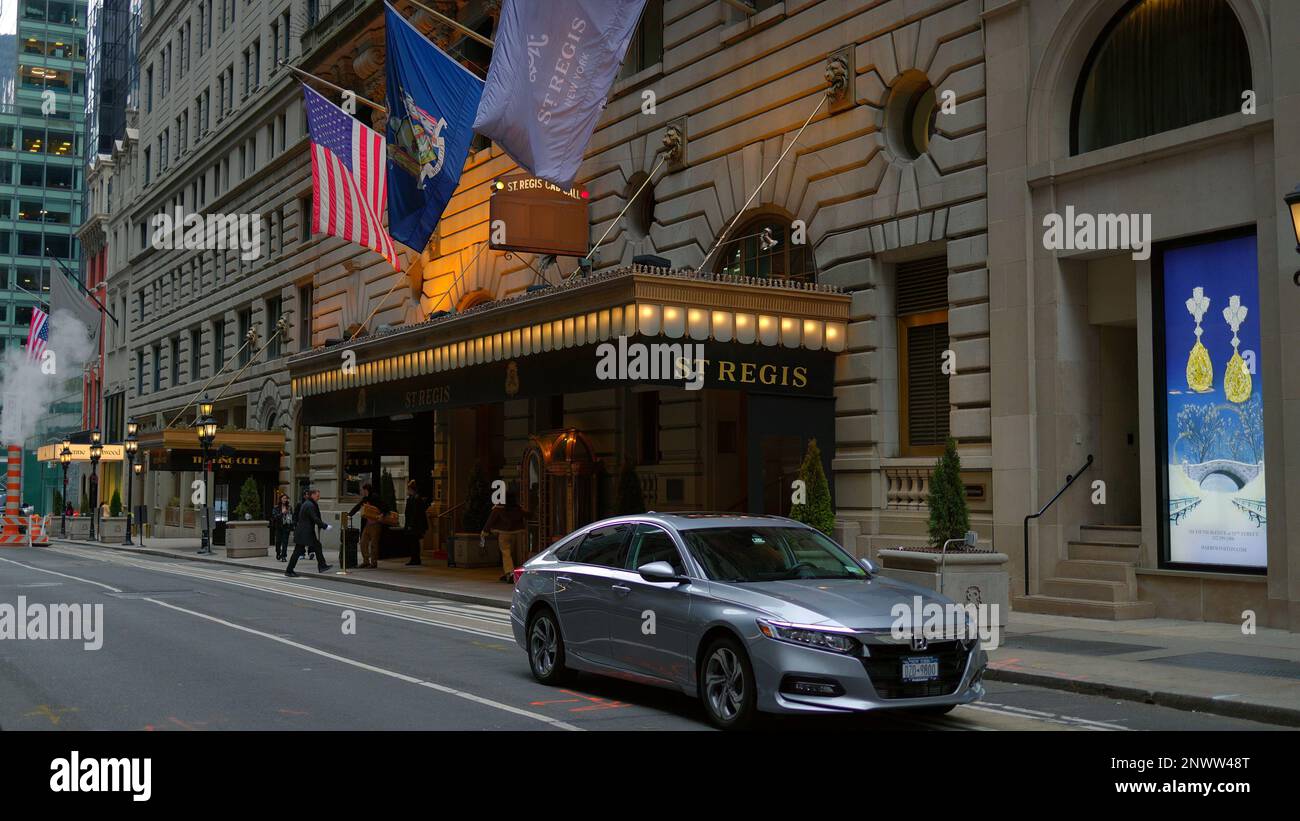 St Regis Hotel at 5th Avenue in New York - NEW YORK, USA - FEBRUARY 14 ...