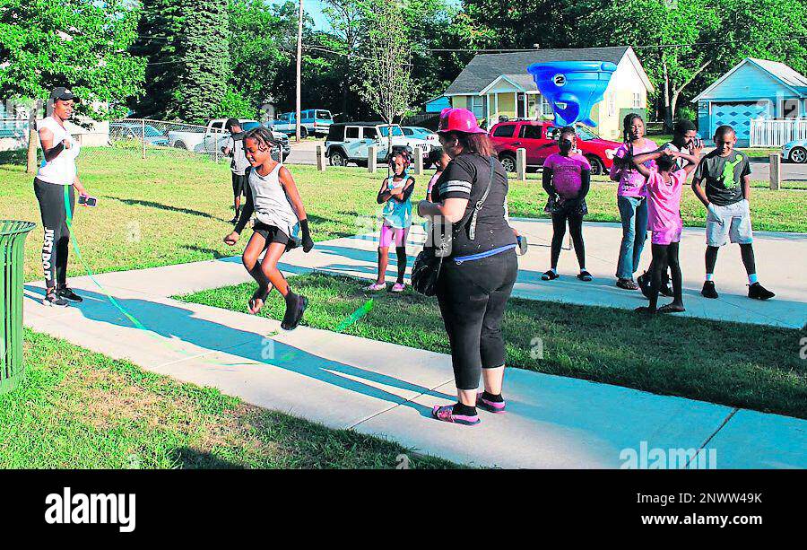 Kids got to jump rope and play other games with teachers as part of ...