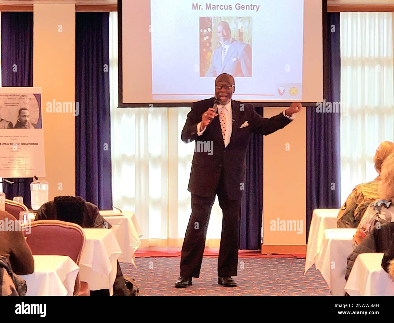 Guest speaker Marcus Gentry gives his presentation about Martin Luther ...