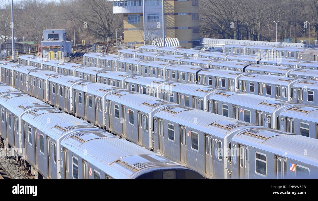 Subway depot in Queens New York - street photography Stock Photo - Alamy