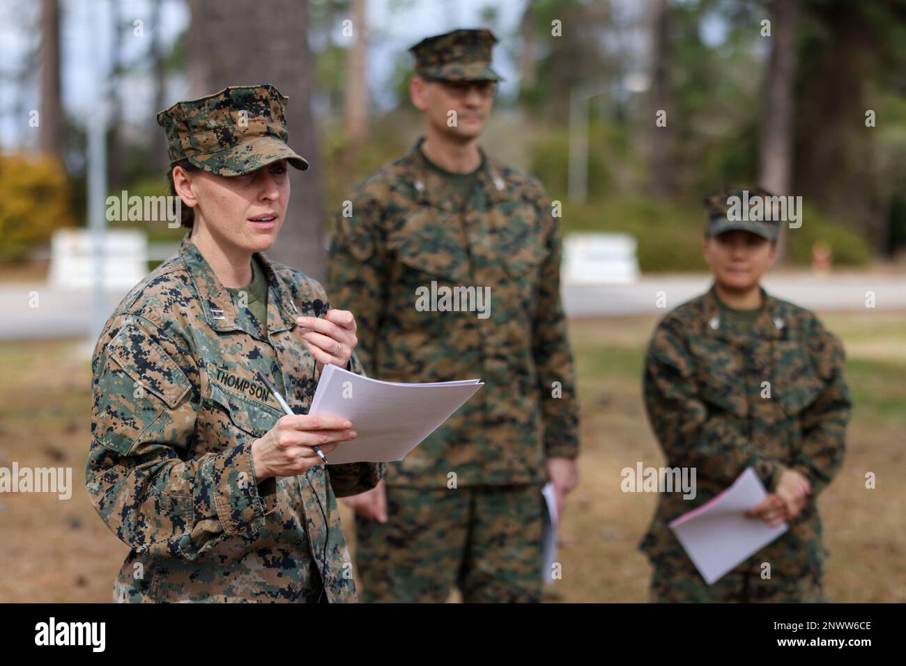U.S. Marine Capt. Emma Thompson, Research and Assessments Officer, with ...