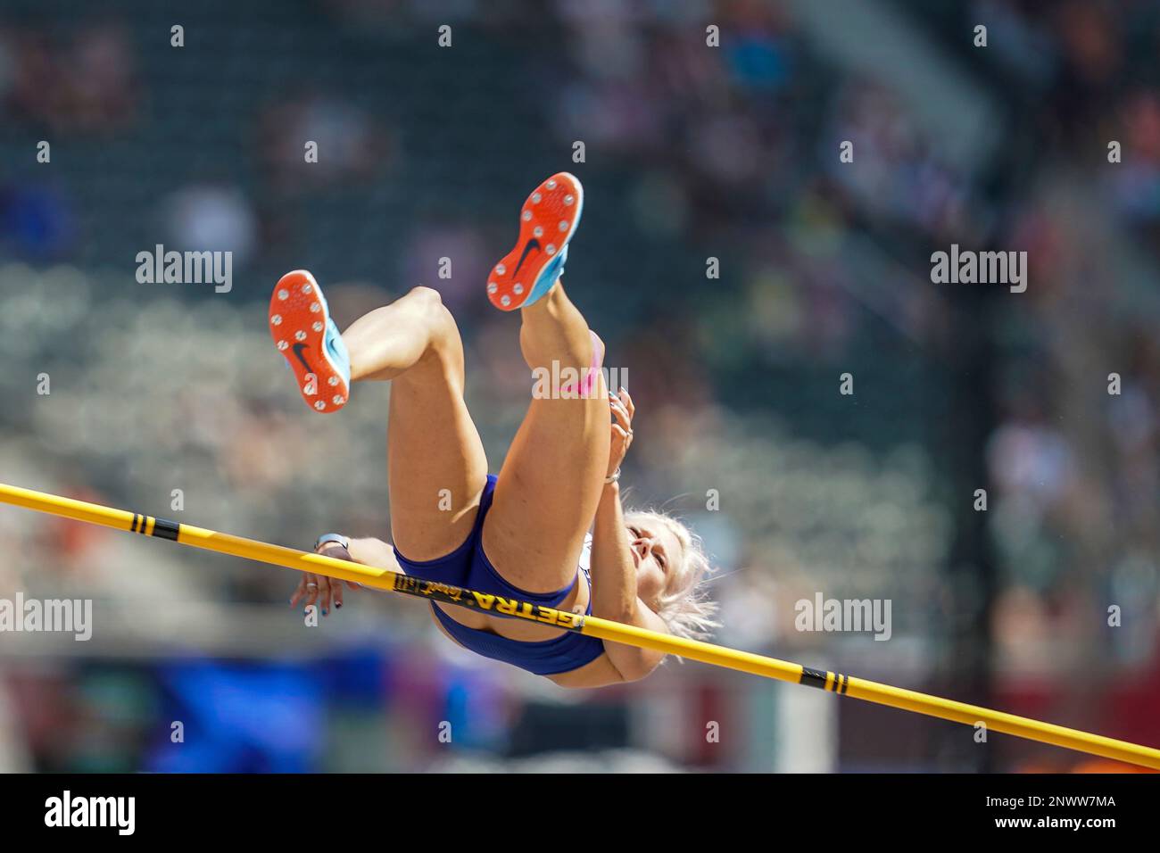 August 9, 2018: Mari Klaup-McColl of Estonia during high jump ...