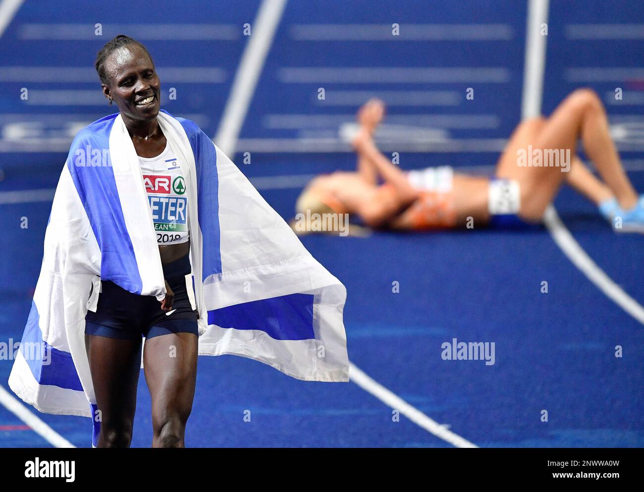 Israel's Lonah Chemtai Salpeter celebrates after winning the gold medal ...