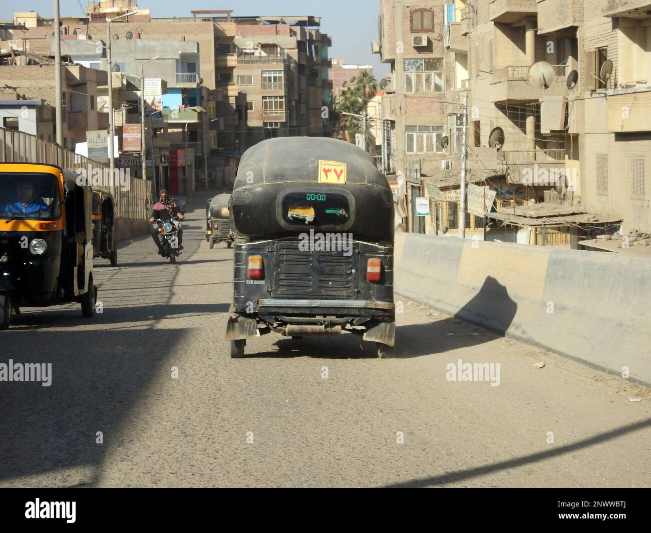 Giza, Egypt, January 26 2023: auto rickshaw, baby taxi, mototaxi ...