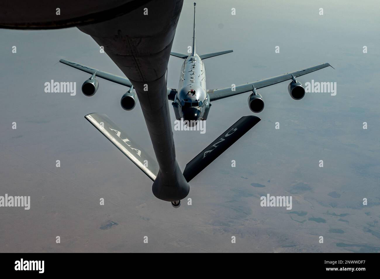 A U.S. Air Force RC-135V/W RIVET JOINT assigned to the 379th Air ...