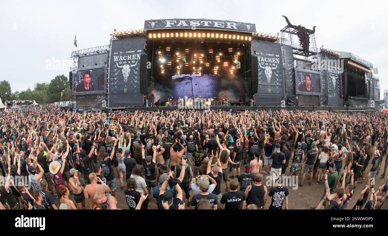 In this Aug. 4, 2018 photo numerous festival goes stand in front of the ...