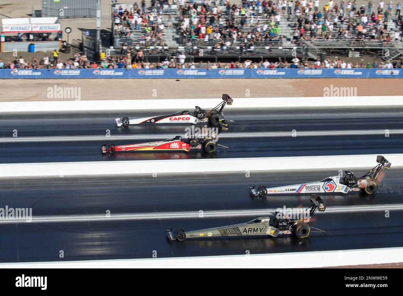 LAS VEGAS, NV - APRIL 08: Tony Schumacher (8 TF) Don Schumacher Racing ...
