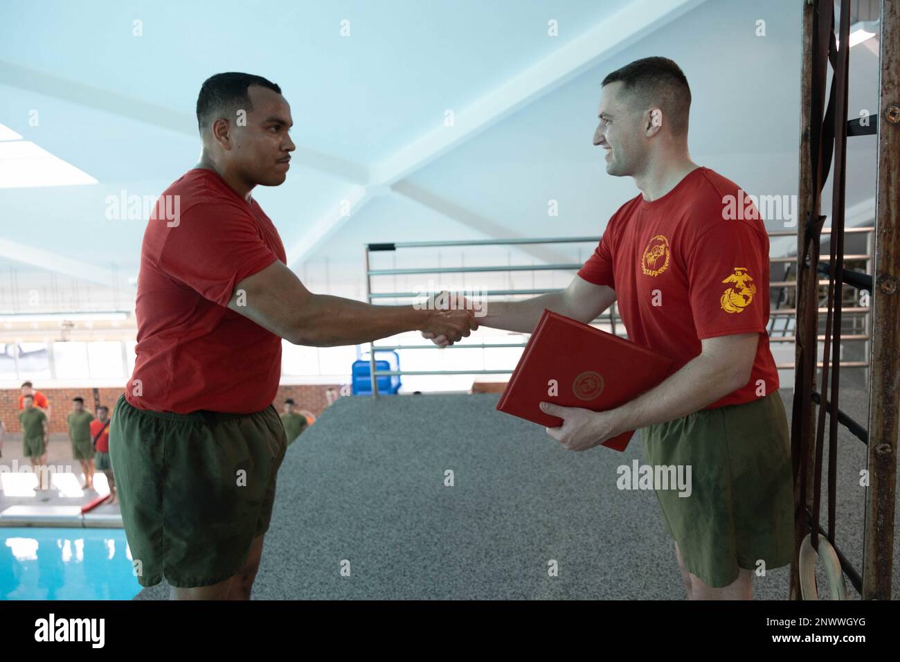 U.S. Marine Staff Sgt. Alexander Smith, left, an instructor with ...