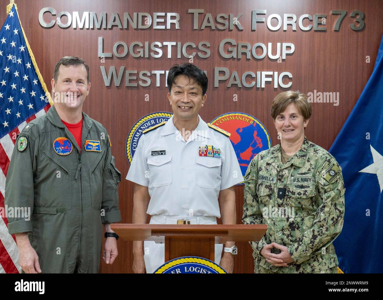 230221-N-ZZ999-0011 SINGAPORE (Feb. 21, 2023) From left: Rear Adm. Mark ...