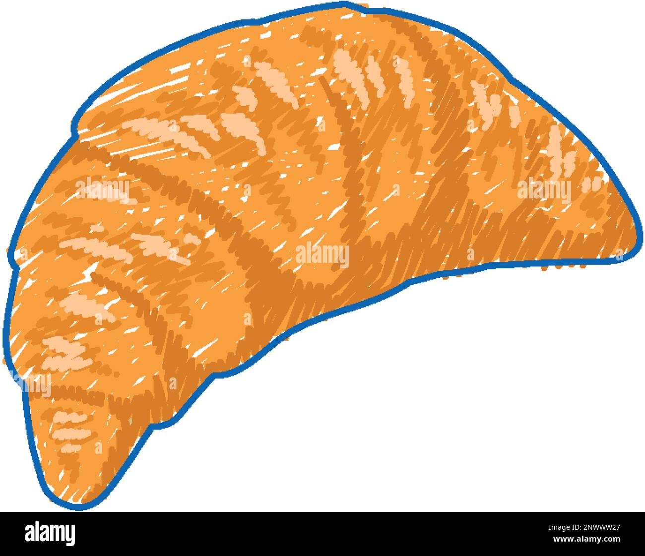 Croissant pencil colour sketch simple style illustration Stock Vector ...