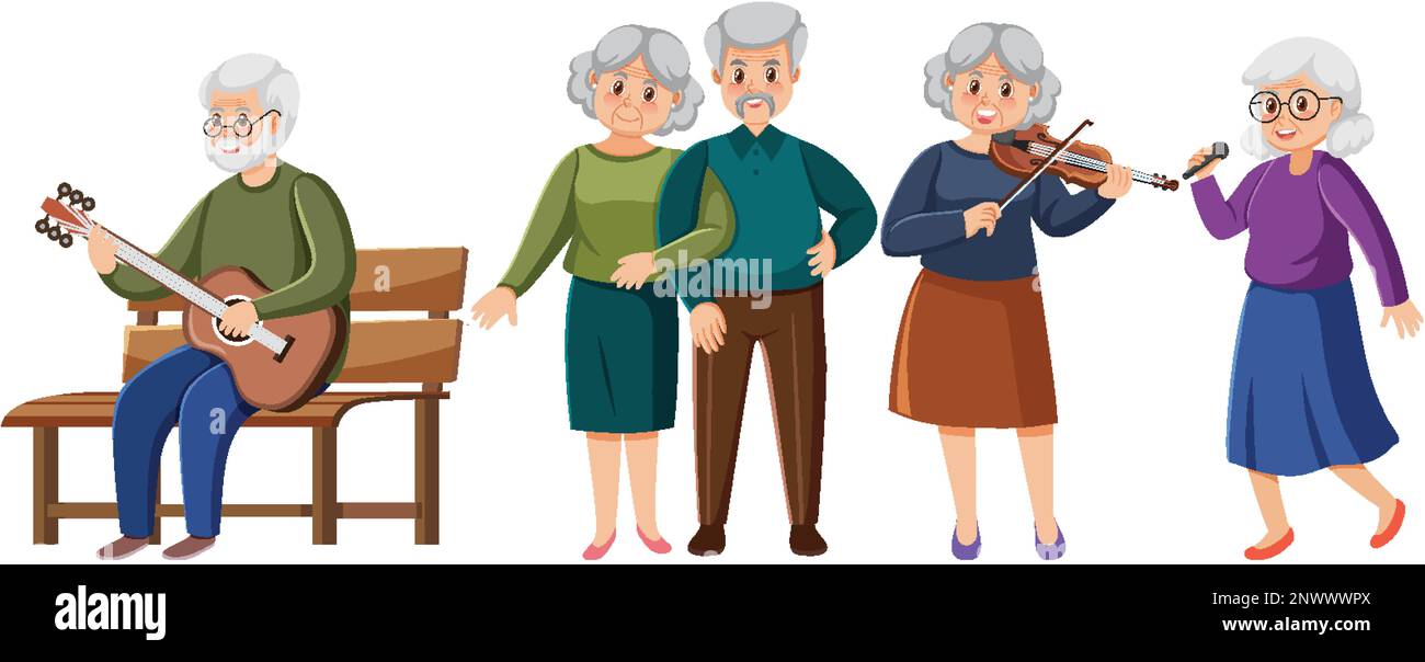Set of old people characters illustration Stock Vector Image & Art - Alamy