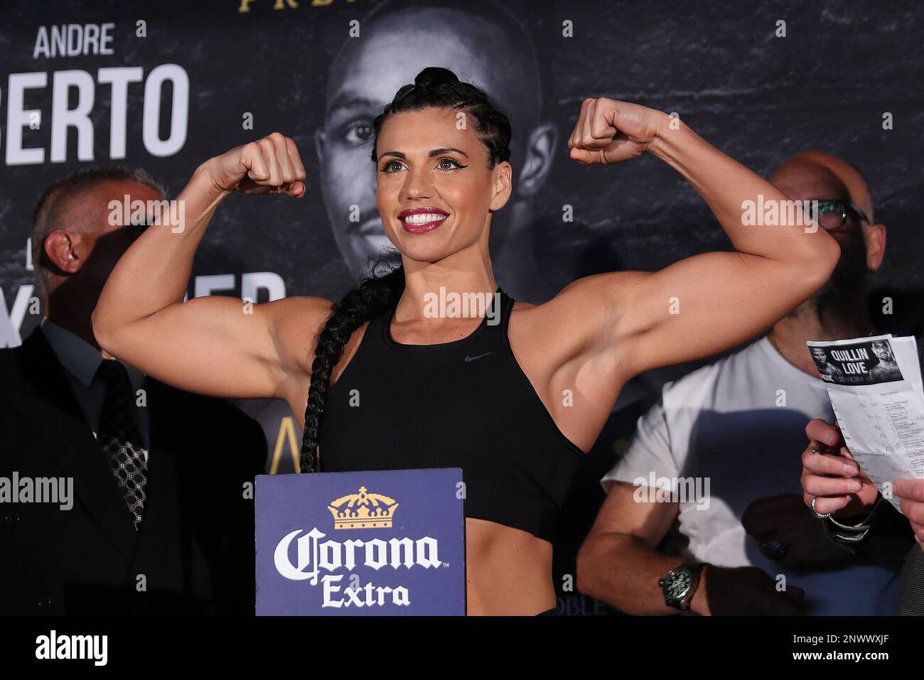 Alicia Napoleon of the United States poses during weigh ins for a ...