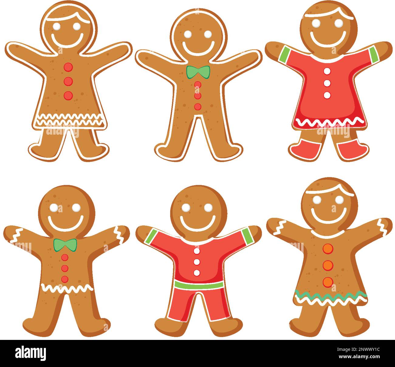 Set of ginger bread cookies illustration Stock Vector Image & Art - Alamy