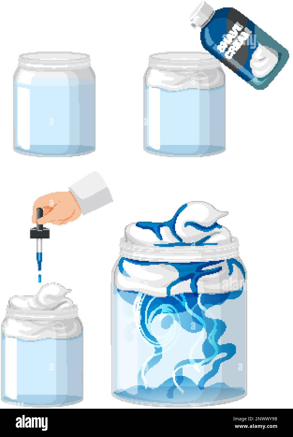 Rain cloud in a jar science experiment illustration Stock Vector Image ...