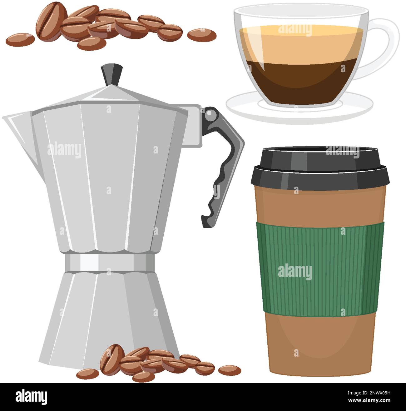 Set of coffee object isolated illustration Stock Vector Image & Art - Alamy