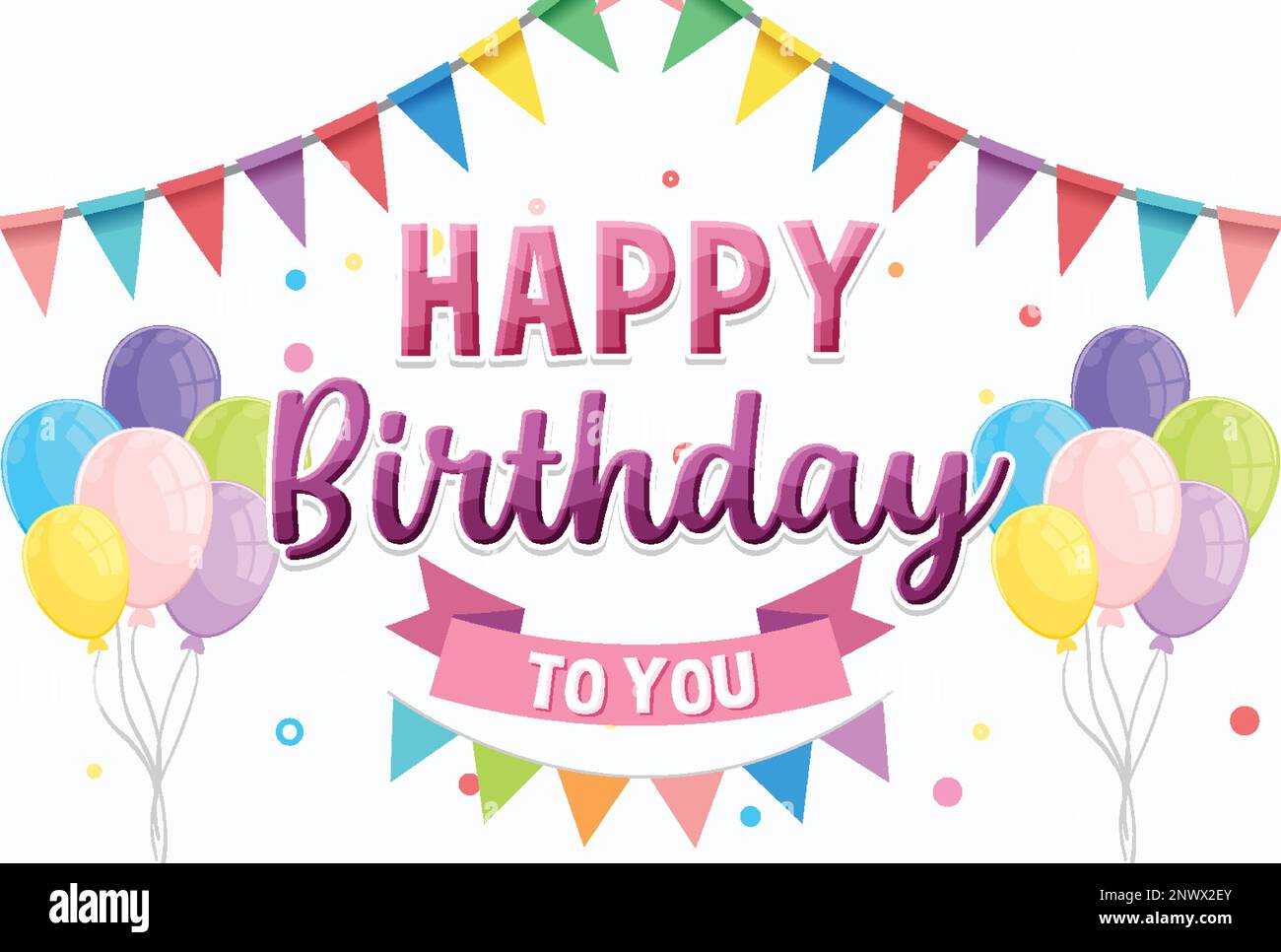 Happy Birthday message for banner or poster design illustration Stock ...