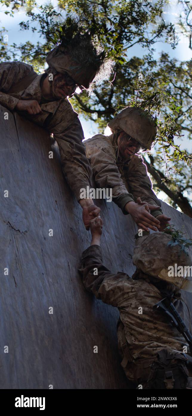 Recruits with Kilo Company, 3rd Recruit Training Battalion, take on the ...