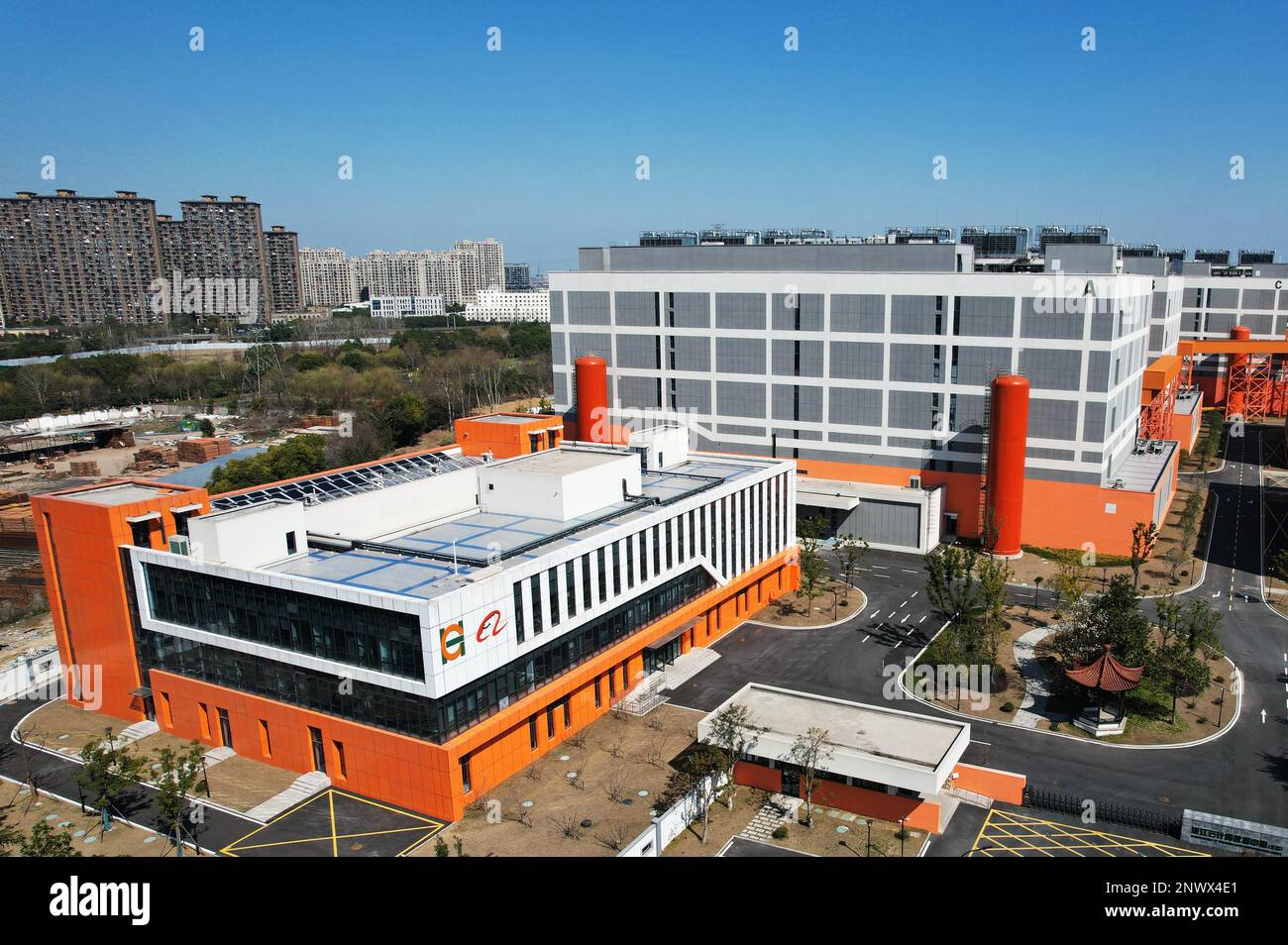 Aerial photo shows the North District of Zhejiang Cloud Computing Data ...