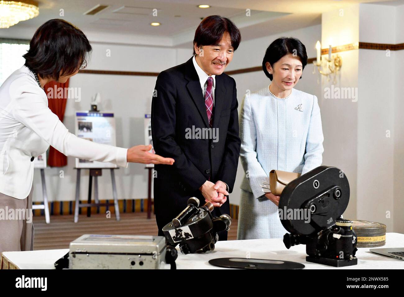 Japan's Prince Akishino and his wife Princess Kiko visit an exhibition ...
