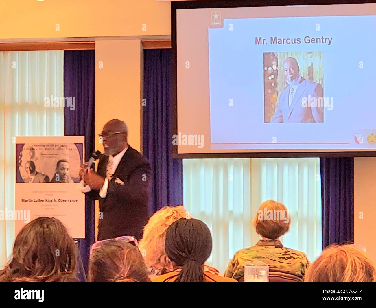 Guest speaker Marcus Gentry gives his presentation about Martin Luther ...