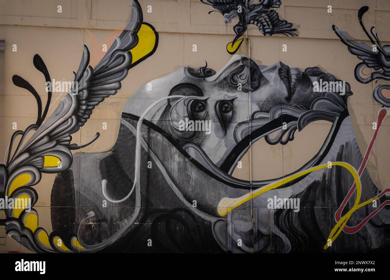 A native Chamorro mural is displayed at street art locations on Guam ...