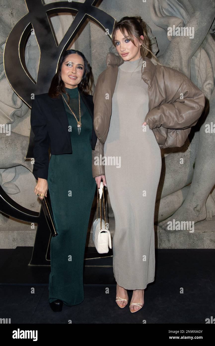 Salma Hayek and Mathilde Pinault attending the Saint Laurent Womenswear ...