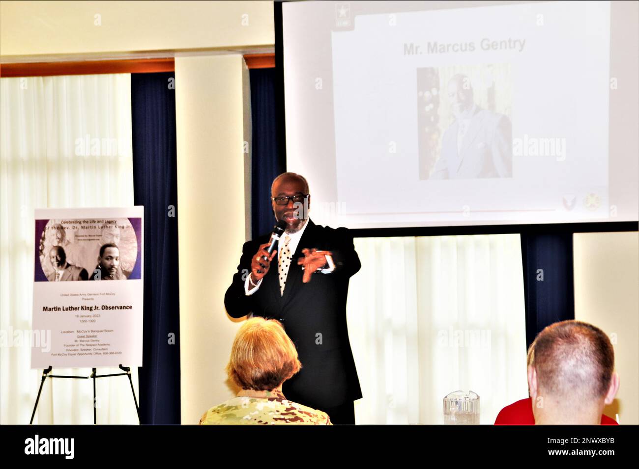 Guest speaker Marcus Gentry gives his presentation about Martin Luther ...