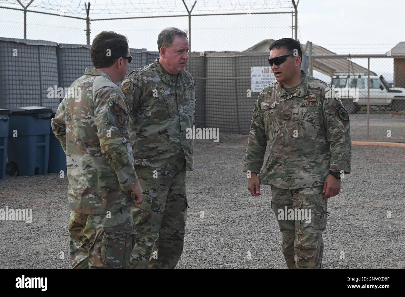 U.S. Air Force General James Hecker, center, U.S. Air Forces in Europe ...