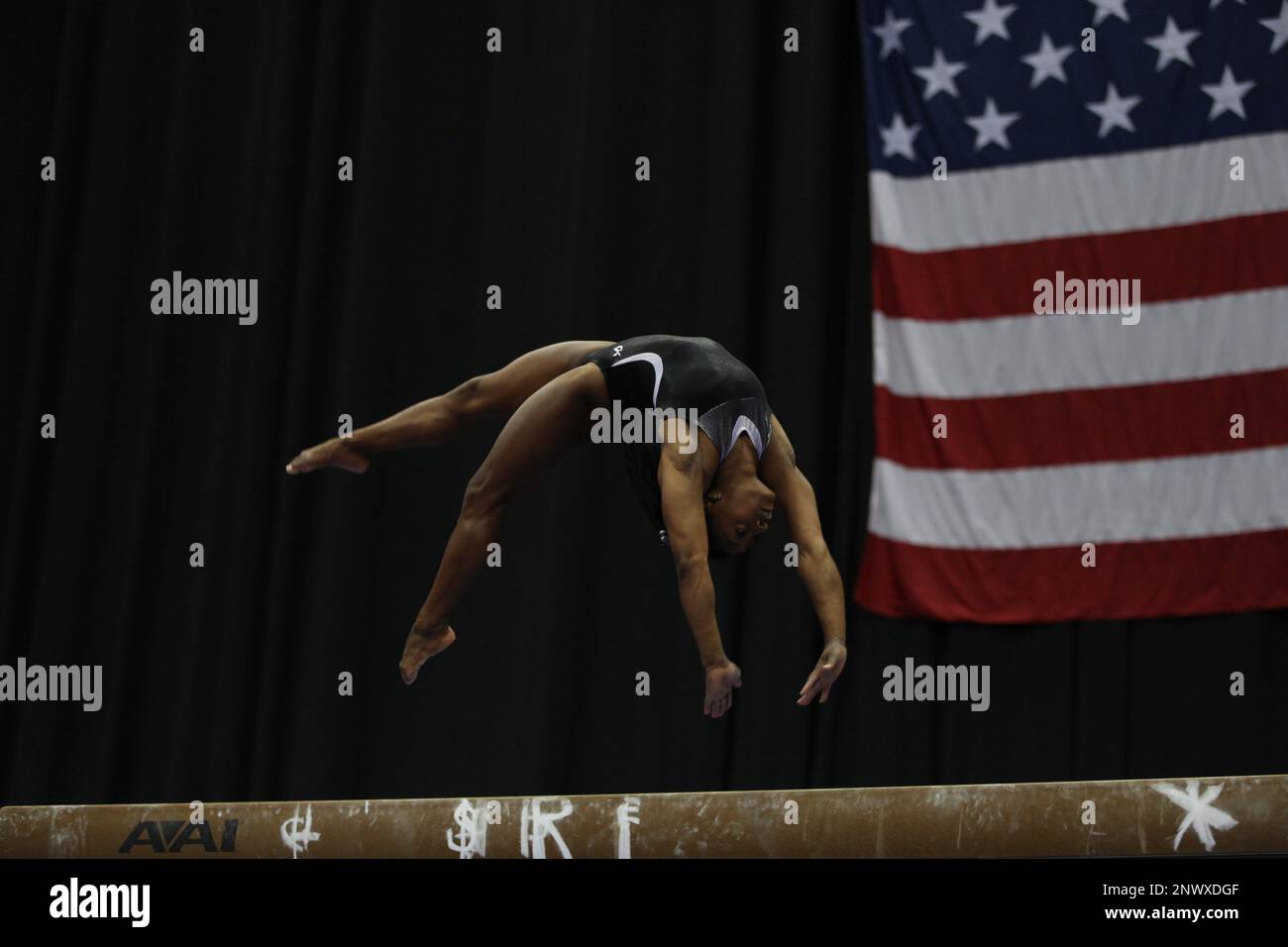 July 27, 2018: SIMONE BILES during podium training before the G.K. U.S ...