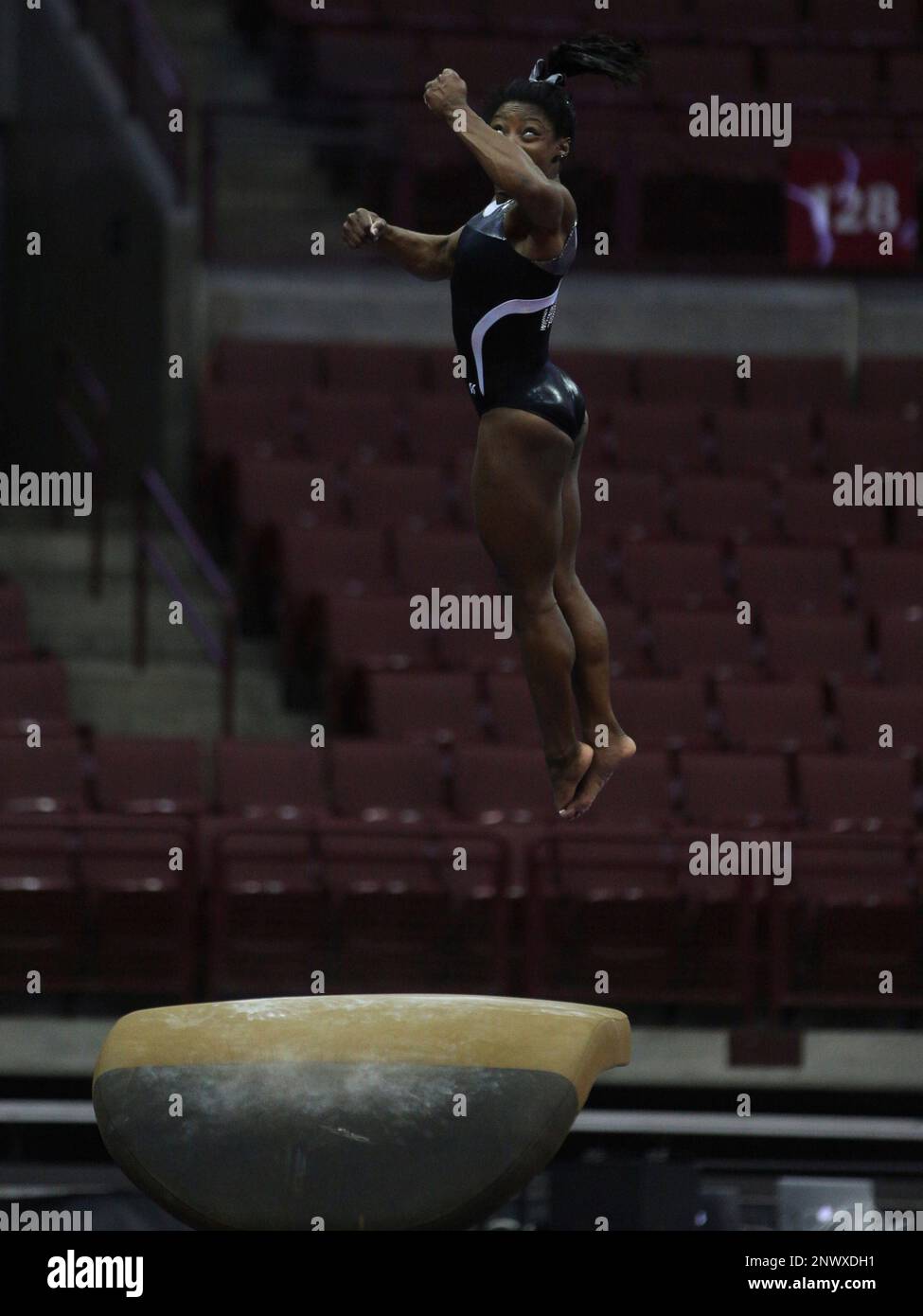 July 27, 2018: SIMONE BILES during podium training before the G.K. U.S ...