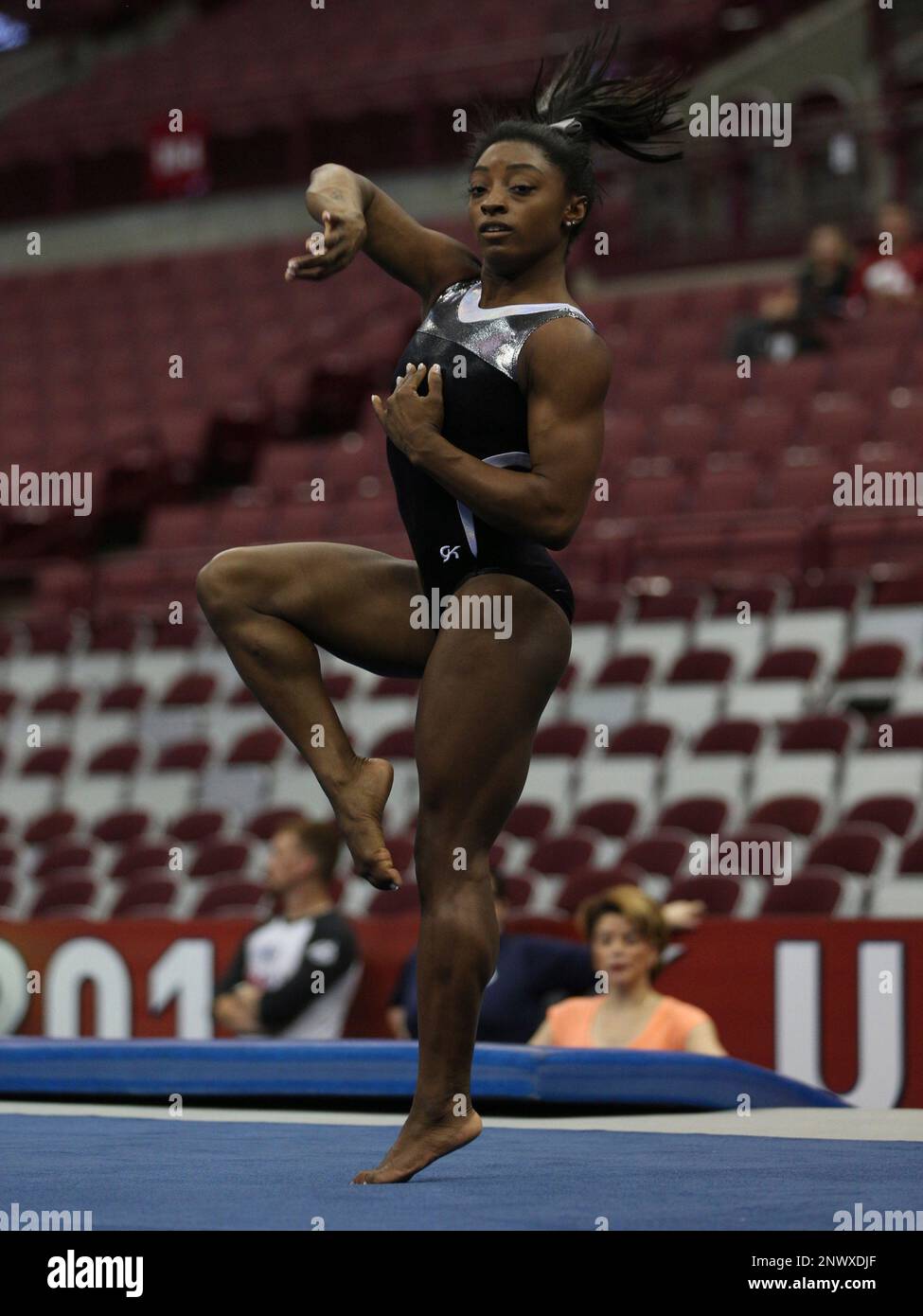July 27, 2018: SIMONE BILES during podium training before the G.K. U.S ...