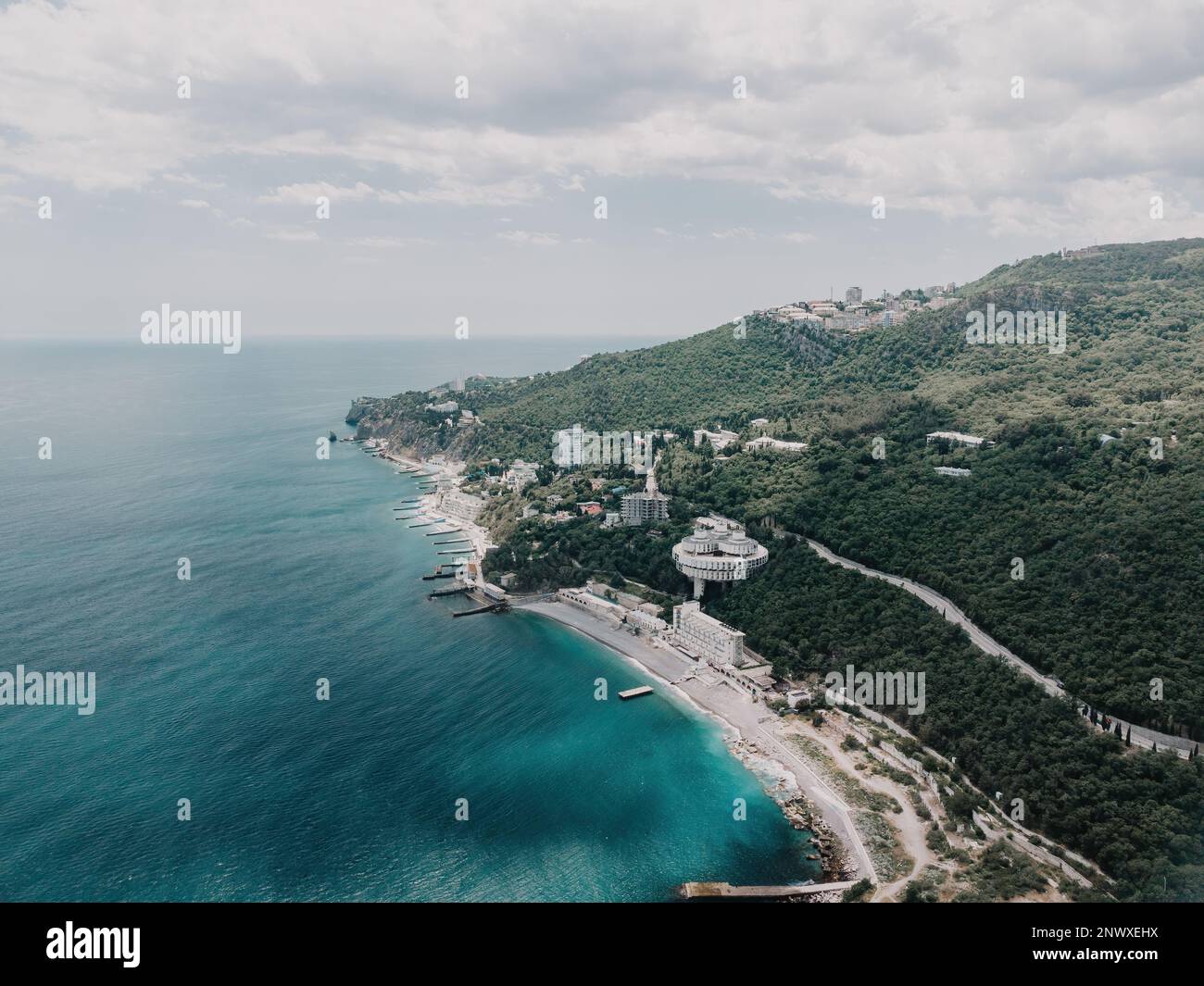 Christian church in the mountains above the sea. Temple of the Holy ...